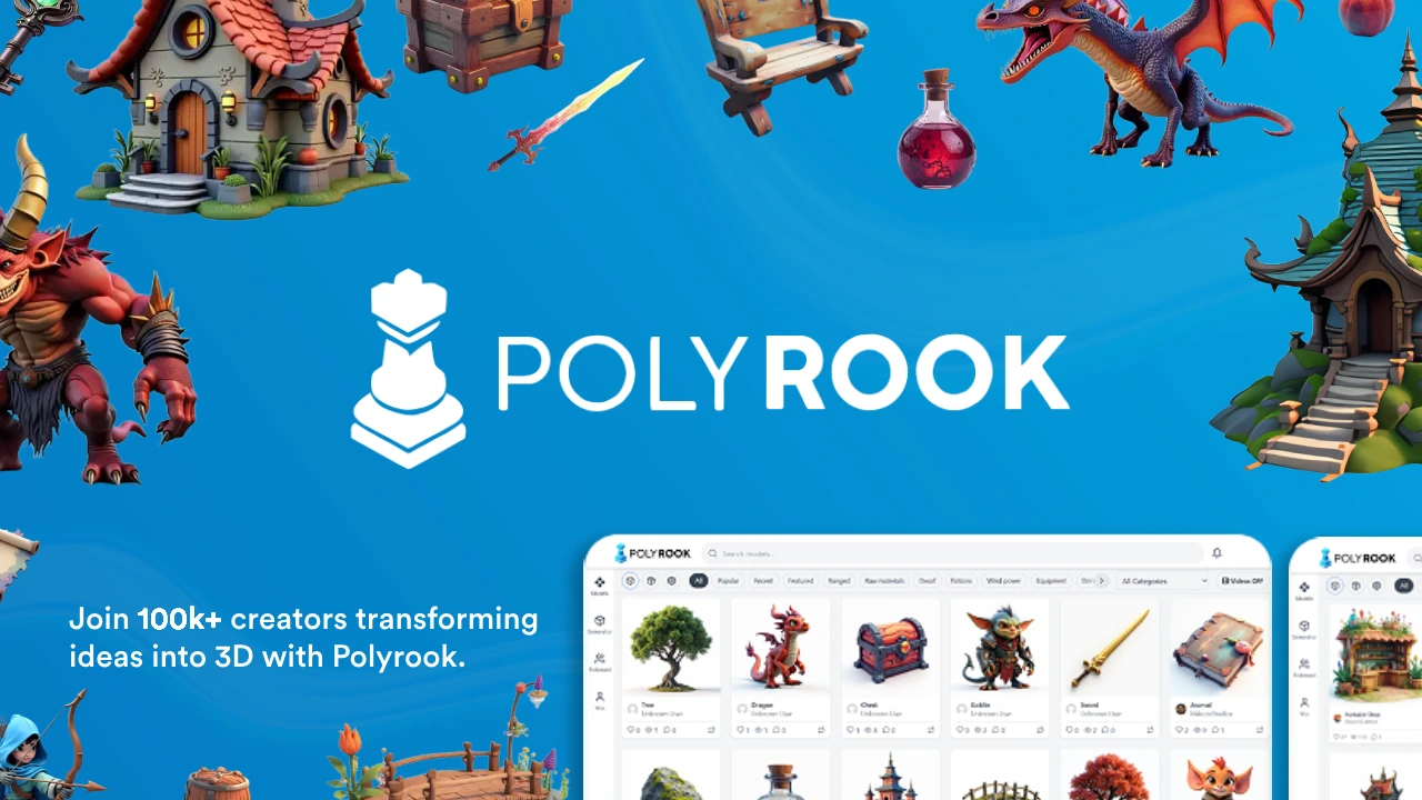 Generator - Create Free 3D Assets & Auto-Rig Characters | Polyrook